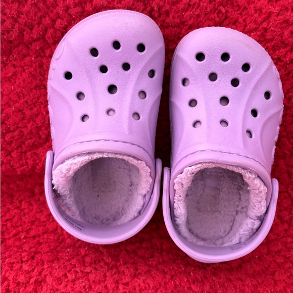 CROCS | Shoes | Crocs Lavender Fleecelined Slippers | Poshmark